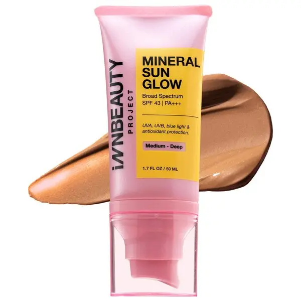 INNBEAUTY PROJECT Mineral Sun Glow Broad Spectrum Sunscreen Spf 43 Pa +++ With Peptides And Vitamin C - Medium-deep