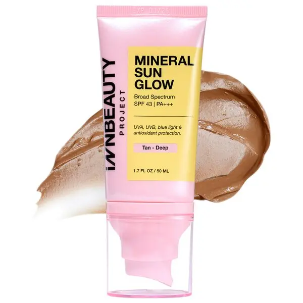 INNBEAUTY PROJECT Mineral Sun Glow Broad Spectrum Sunscreen Spf 43 Pa +++ With Peptides And Vitamin C - Tan-deep