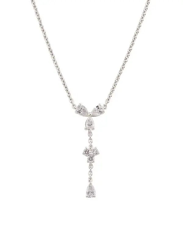 Saks Fifth Avenue Collection 14k & 0.5 Tcw Lab-grown Diamond Y-necklace - White Gold