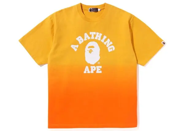 A BATHING APE College Gradation Relaxed Fit Tee Shirt - Orange