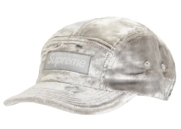 Supreme Crushed Velvet Camp Cap - Grey