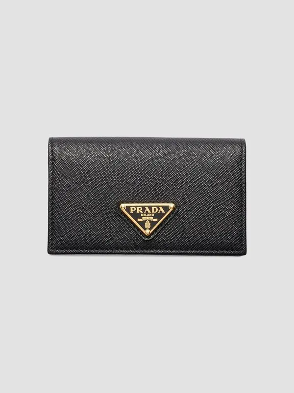 Prada Saffiano Leather Card Holder - Black