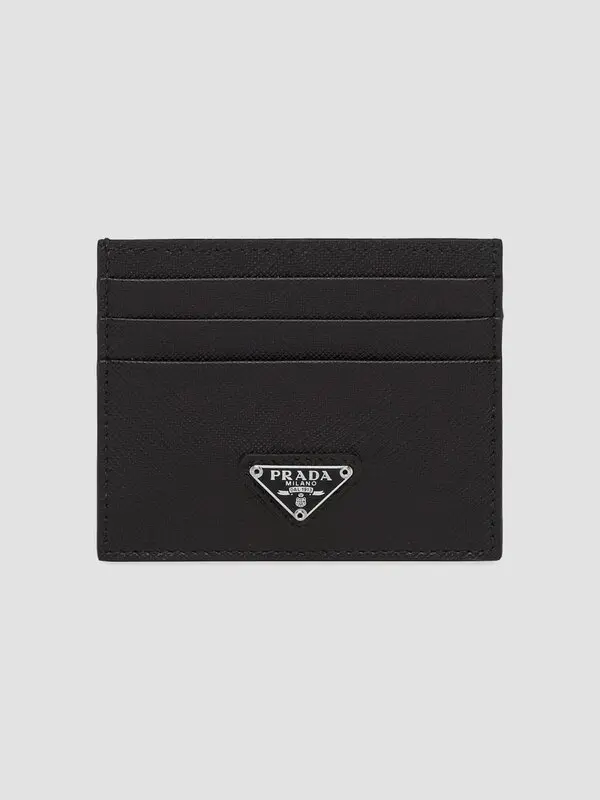 Prada Saffiano Leather Card Holder - Black