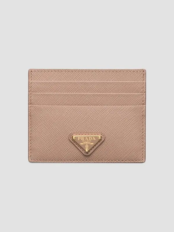 Prada Saffiano Leather Card Holder - Blush