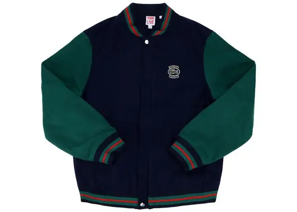 Supreme Lacoste Wool Varsity Jacket - Navy