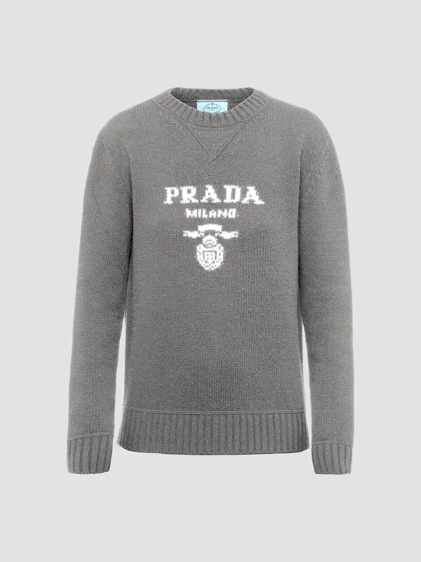 Prada Cashmere And Wool Crew-neck Sweater - Grey