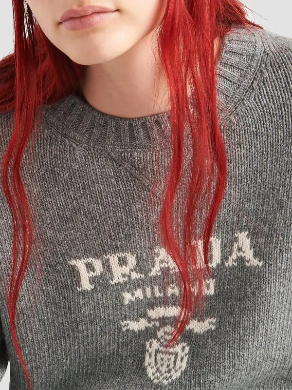 Prada Cashmere And Wool Crew-neck Sweater - Grey