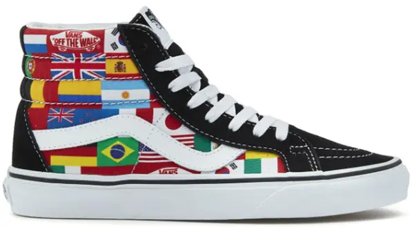 VANS Sk8-hi Reissue High Top Sneakers With Flag Print - Multi/true White