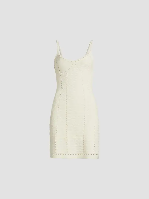 TOCCIN Thea Pointelle-knit Cotton Minidress