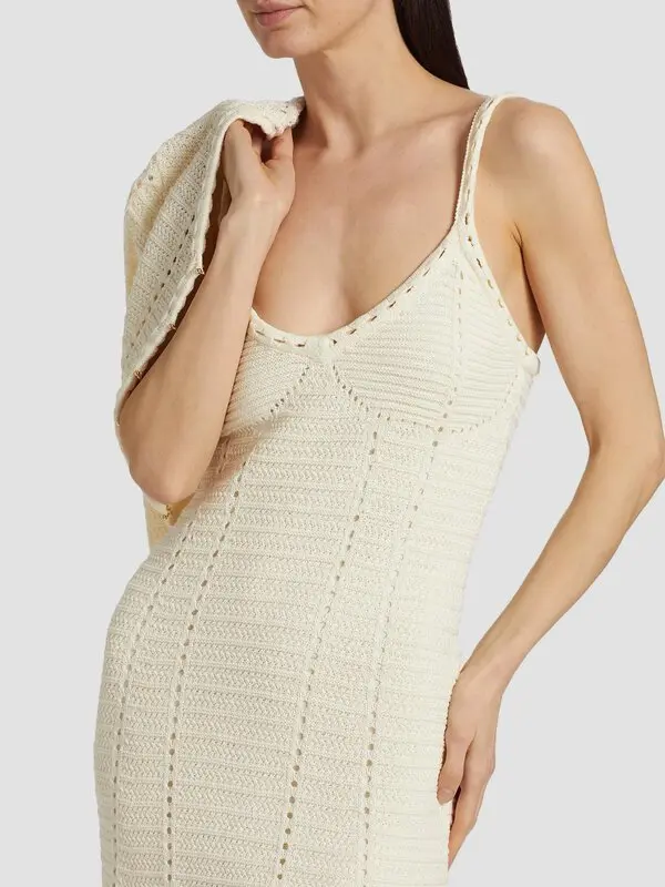 TOCCIN Thea Pointelle-knit Cotton Minidress