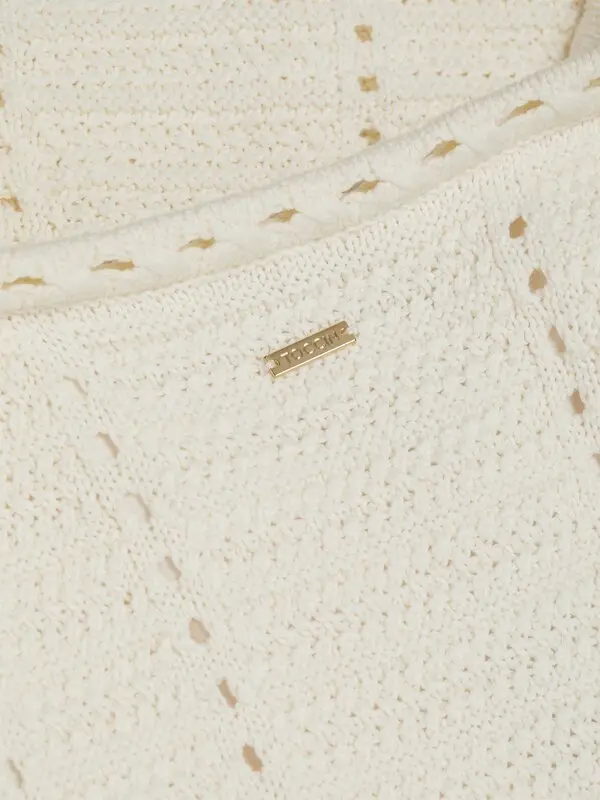TOCCIN Thea Pointelle-knit Cotton Minidress