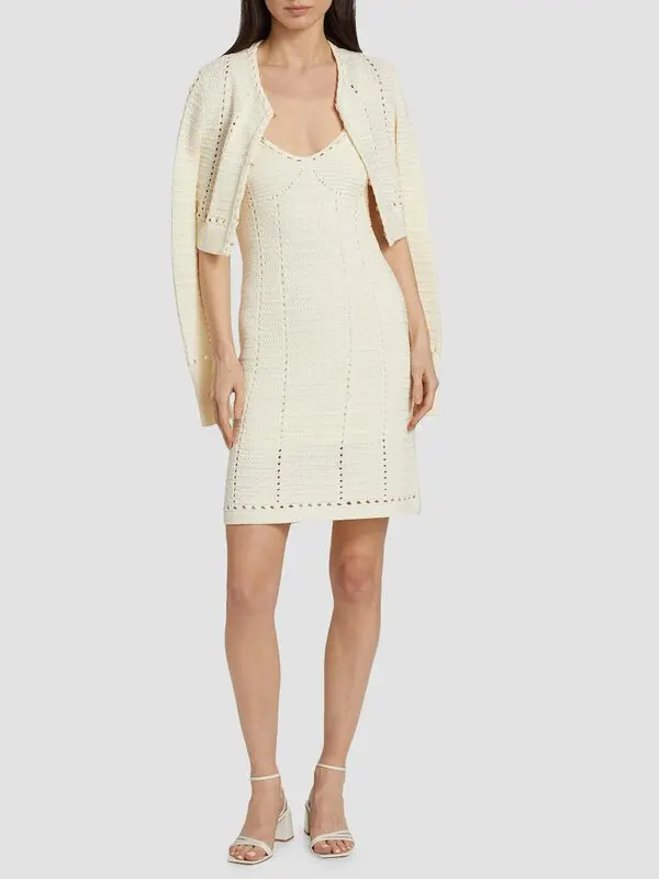TOCCIN Thea Pointelle-knit Cotton Minidress
