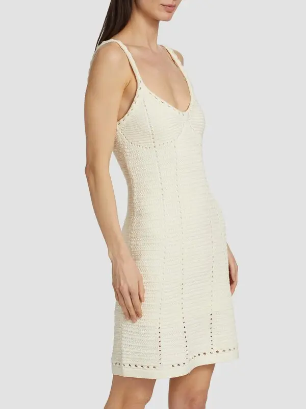 TOCCIN Thea Pointelle-knit Cotton Minidress