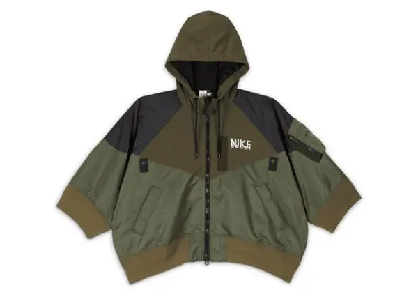 Nike X Sacai Full Zip Hooded Jacket - Khaki