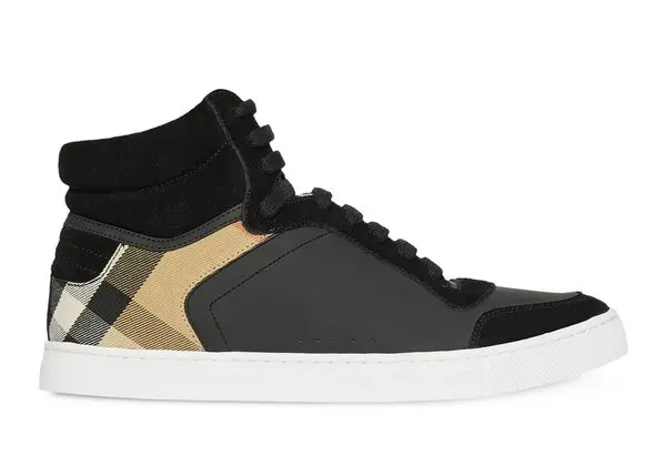 Burberry House Check High Top Sneakers - Black/archive Beige