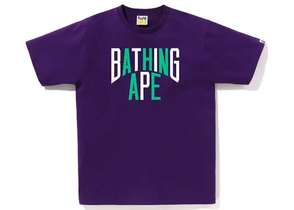 A BATHING APE Colors Nyc Logo Tee Shirt - Purple