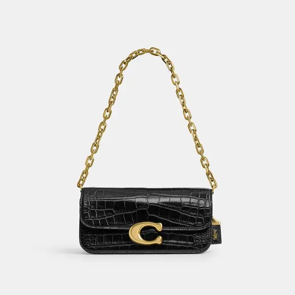Coach Idol Bag 23 In Alligator - Brass/Black | Editorialist