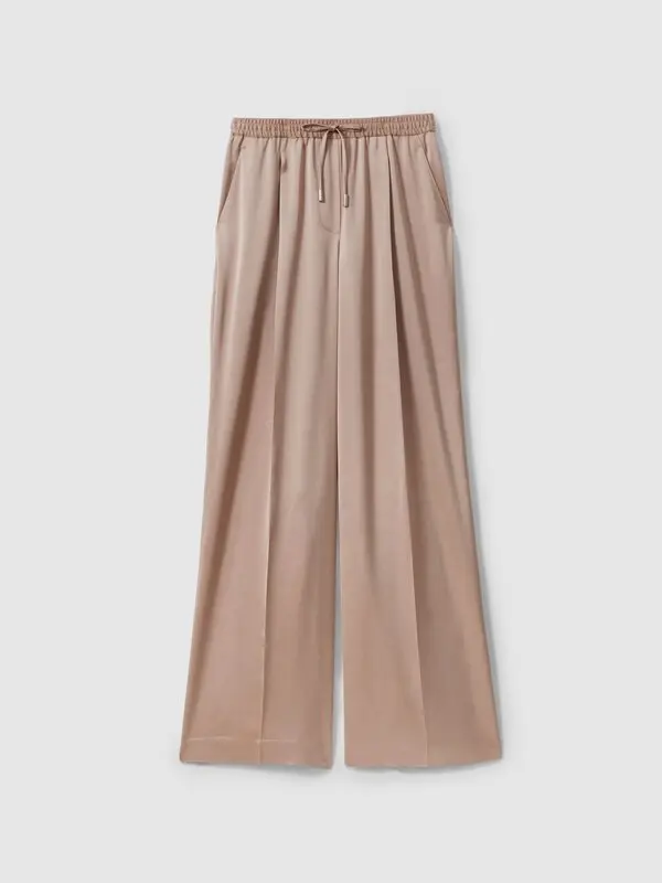 REISS Cole Satin Wide Leg Trousers