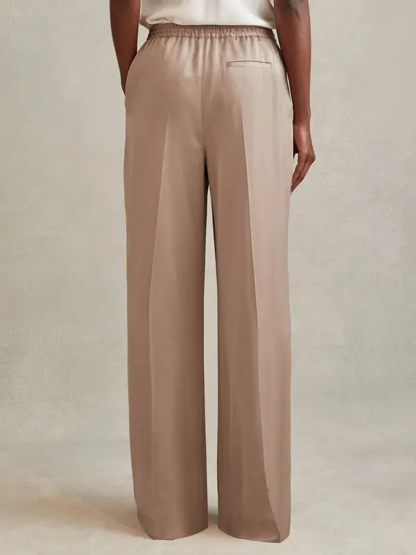 REISS Cole Satin Wide Leg Trousers