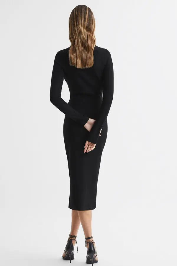 reiss ellen cut out dress Reiss Ellen Cut-Out Dress In Black - 64% Off