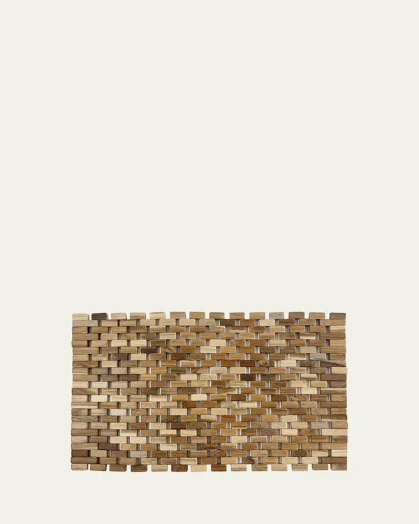 NOMI K Interlocking Wood Folding Placemat, 14" X 19 - Natural