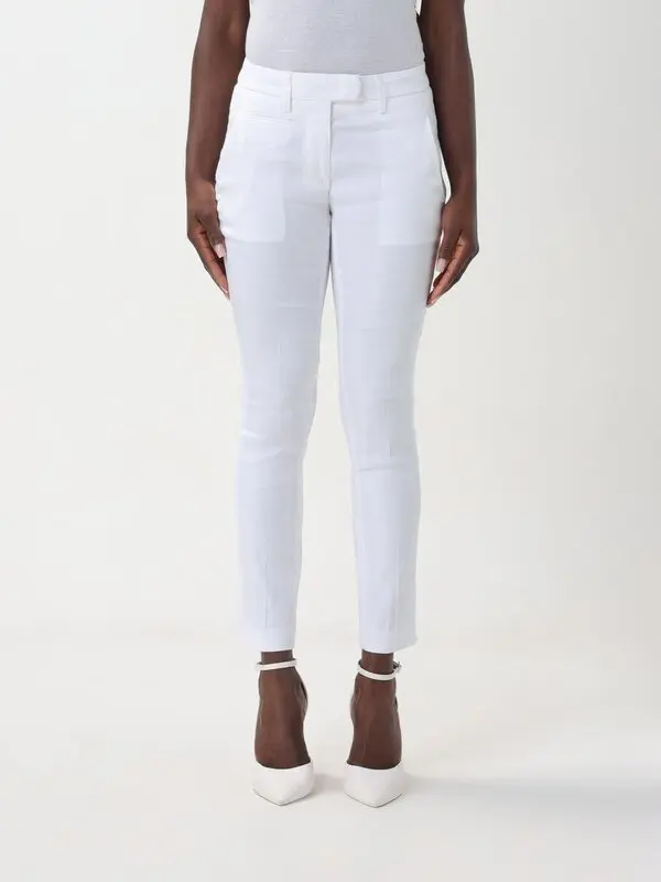DONDUP Tailored Linen Trousers - White