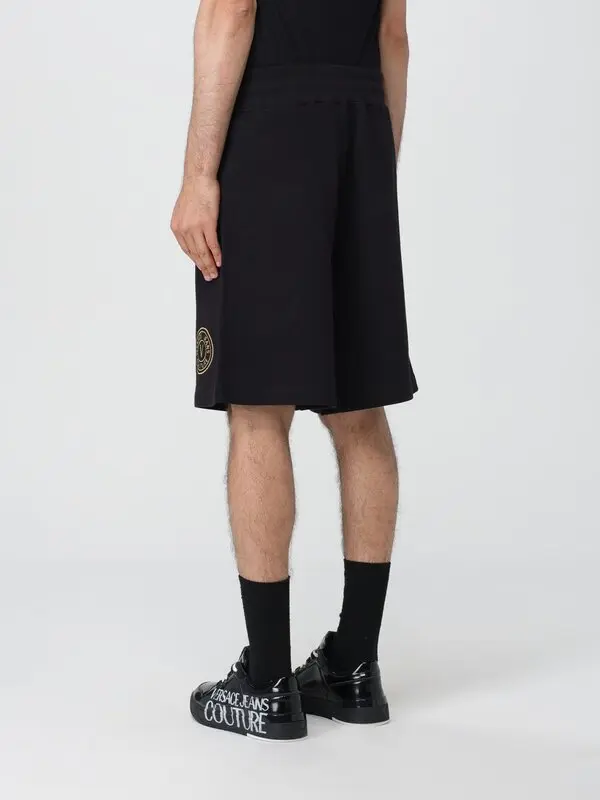 Versace Black Logo Detailed Shorts - Gold