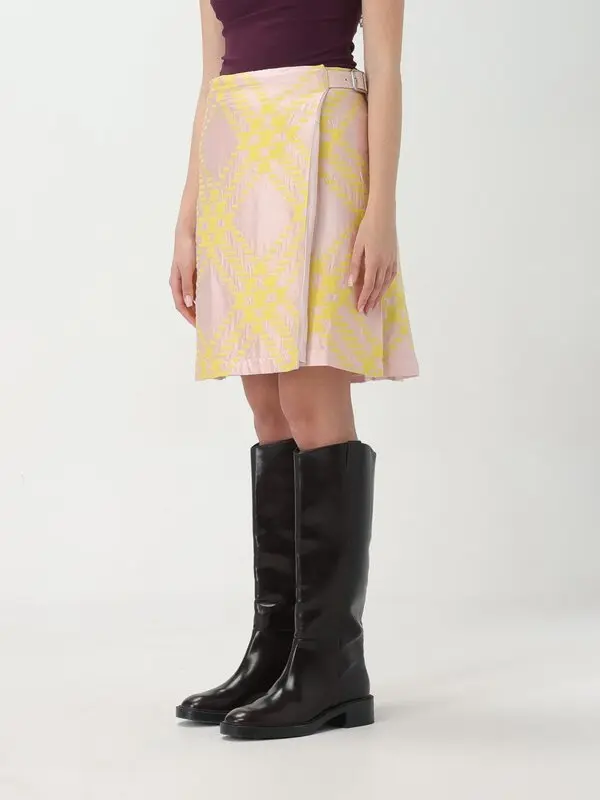 Burberry Pleated Wrap Skirt - Yellow