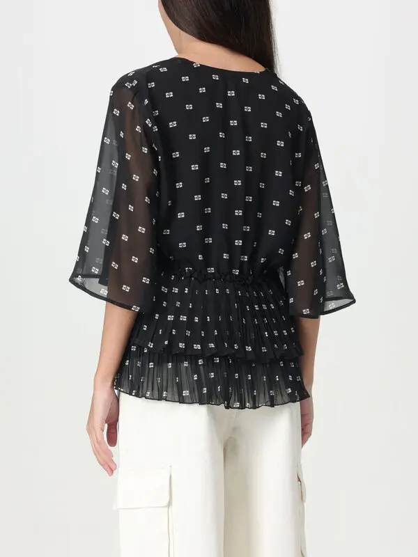 GANNI Printed V-neck Blouse