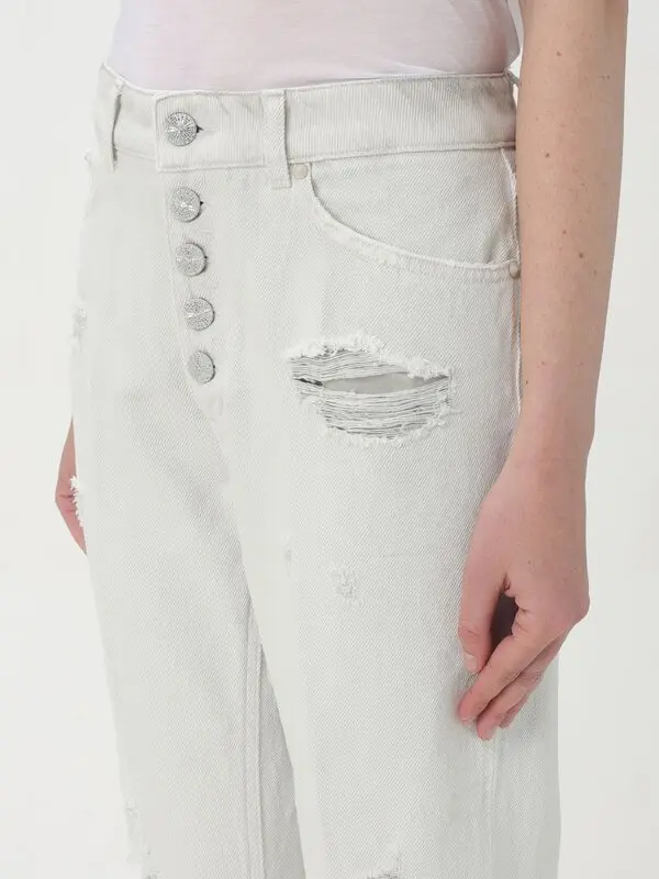 DONDUP Distressed Button-detail Denim Pants - Grey