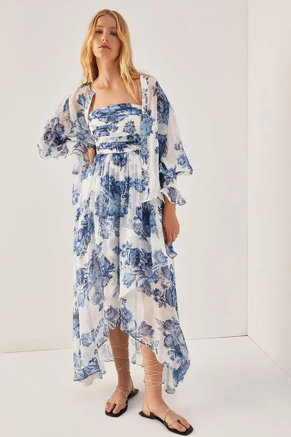 linen silk dress LUCY Silk linen knit maxi dress main image 0