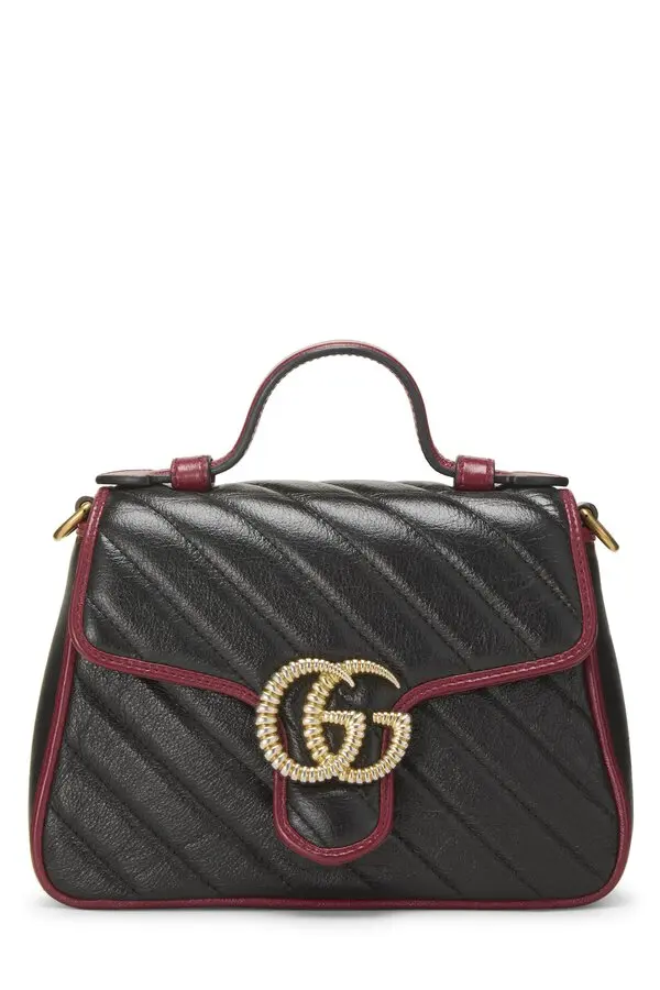 Gucci Leather Torchon Gg Marmont Top Handle Bag - Multi