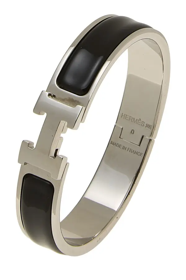 Hermès Enamel Clic-clac 'h' Bracelet - Black