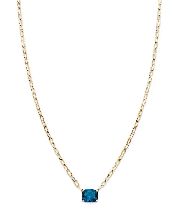 Bloomingdale'S London Blue Topaz And 14k Yellow Gold Pendant Necklace - Blue/gold