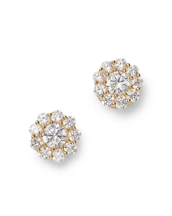 Bloomingdale'S 14k Yellow Diamond Halo Stud Earrings 1.0 Tcw - Gold
