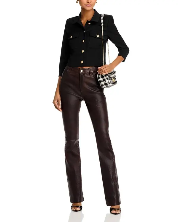 L'Agence Kumi Cropped Jacket - Black