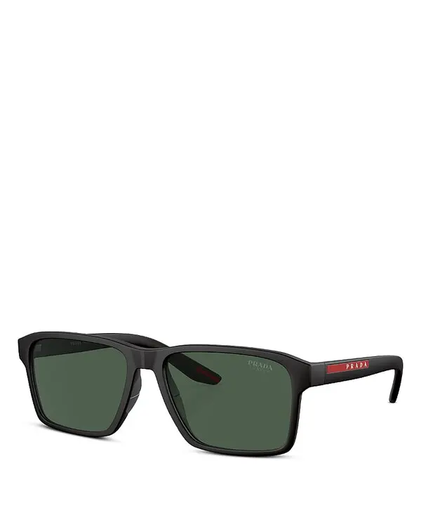 Prada Sport Rectangular Sunglasses - Black/green Solid