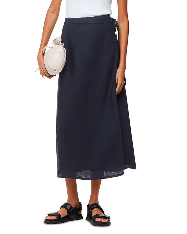 Whistles Linen Midi Wrap Skirt