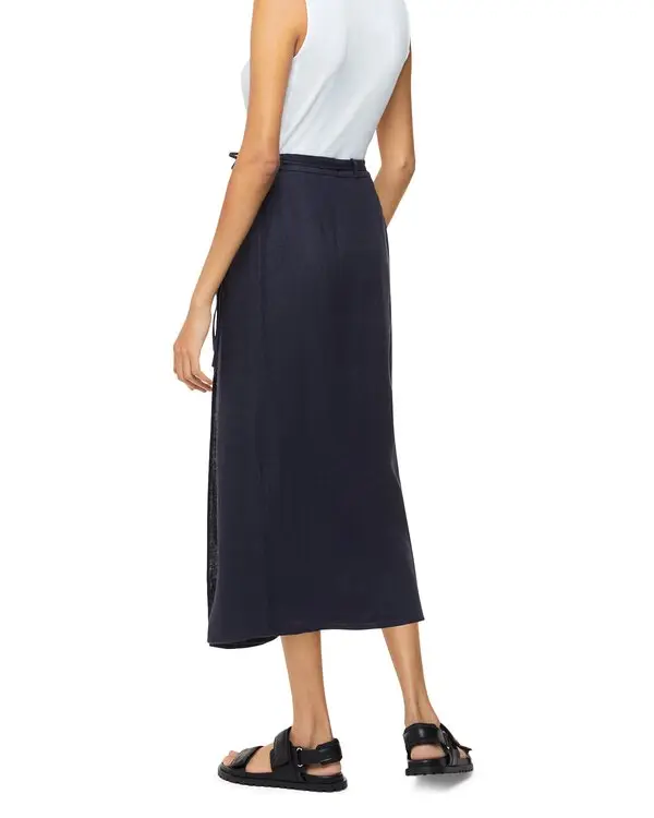 Whistles Linen Midi Wrap Skirt