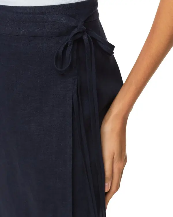 Whistles Linen Midi Wrap Skirt
