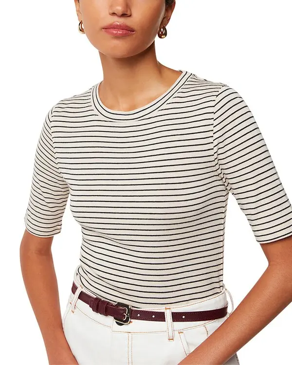 Whistles Striped Round Neck Tee