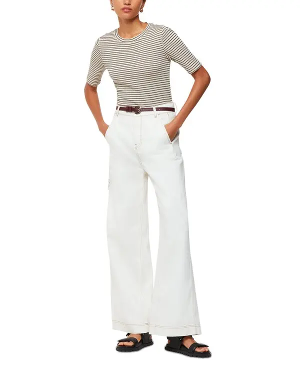 Whistles Striped Round Neck Tee
