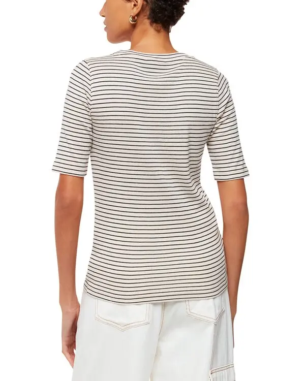 Whistles Striped Round Neck Tee