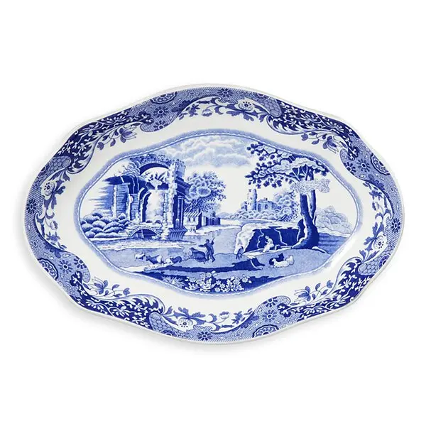 SPODE Italian Oval Fluted Dish - Blue