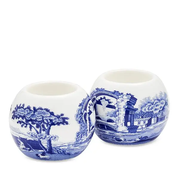 SPODE Italian Tealight Holders, Set Of 2 - Blue
