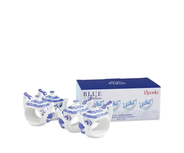 SPODE Italian Teapot Napkin Rings Set Of 4