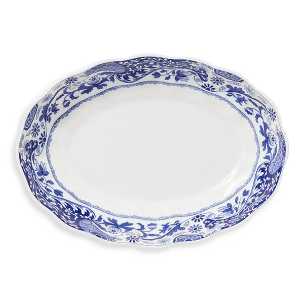 SPODE Brocato Oval Fluted 6 Dish - Blue