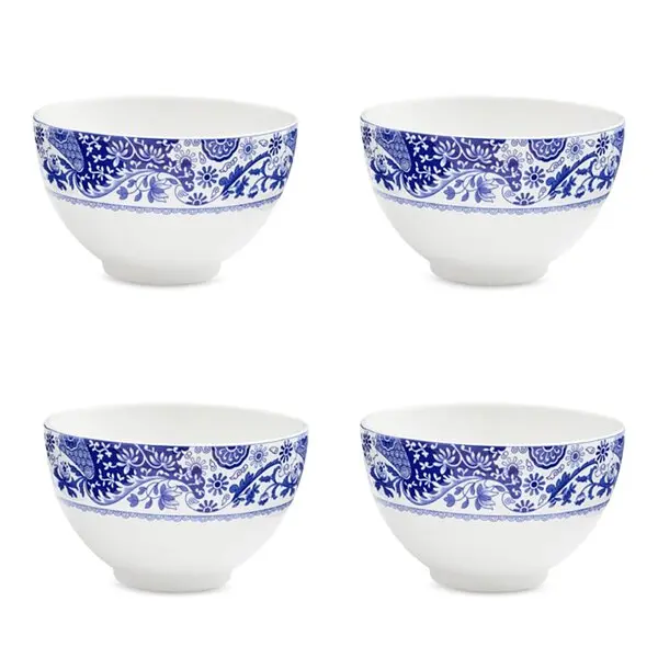 SPODE Brocato Rice Bowls, Set Of 4 - Blue