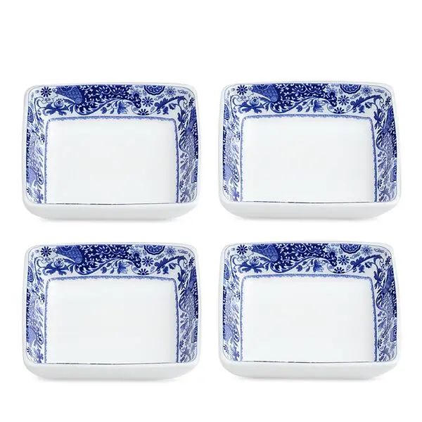 SPODE Brocato Square Dipping Dish, Set Of 4 - Blue