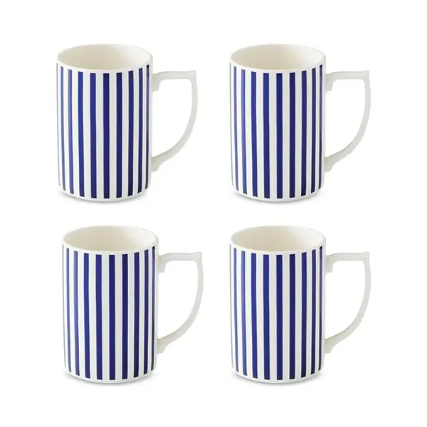 SPODE Italian Steccato Narrow Stripe Mugs, Set Of 4 - Blue